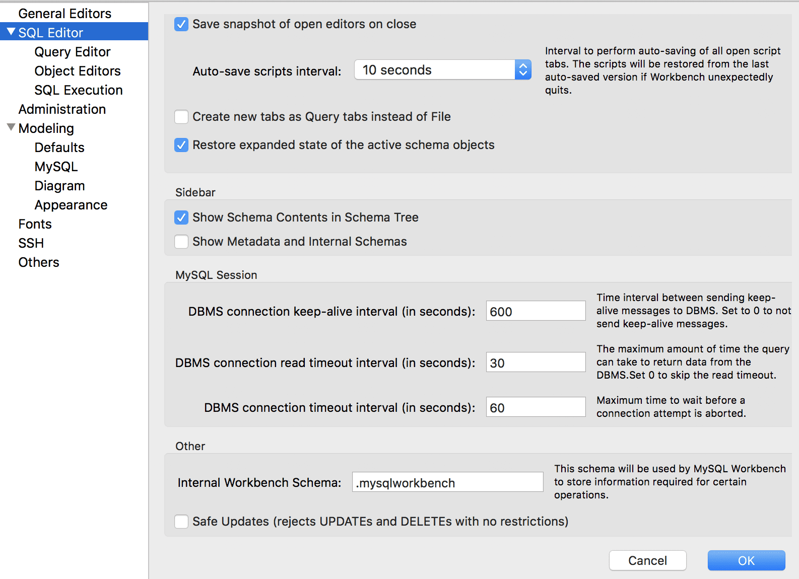 MySQL Error Code 1175. Turn off safe update mode in workbench