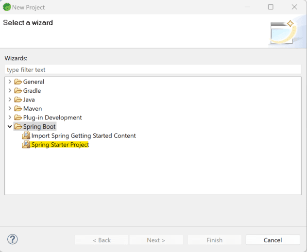 Generate a spring boot project using initializr and STS